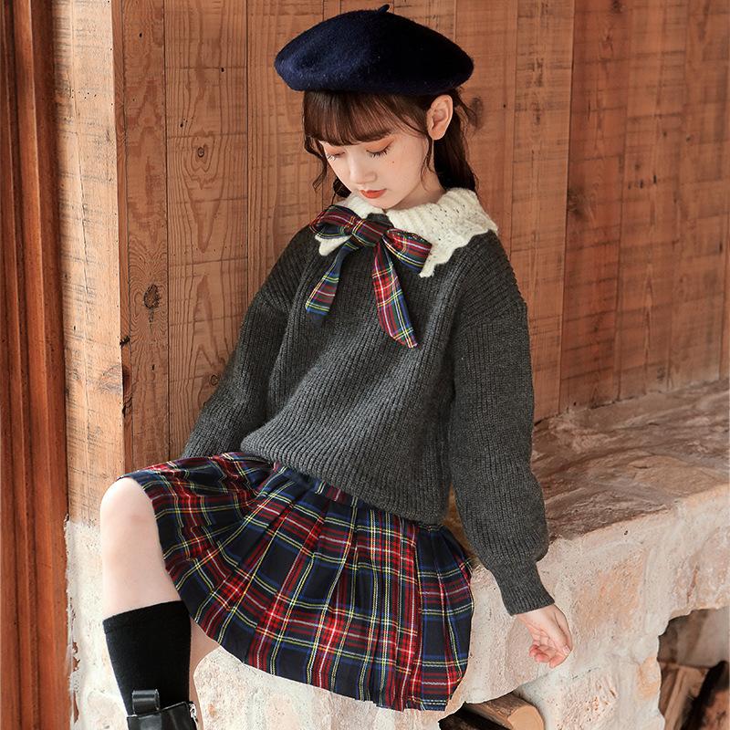 Buy Autumn Winter Girl Korean Sweet Cute Warm Sweater Short Skirt Set ...