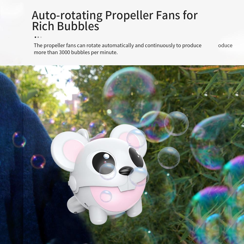 Buy Electric Cartoon Mouse Automatic Bubble Machine Blower Kids Outdoor ...
