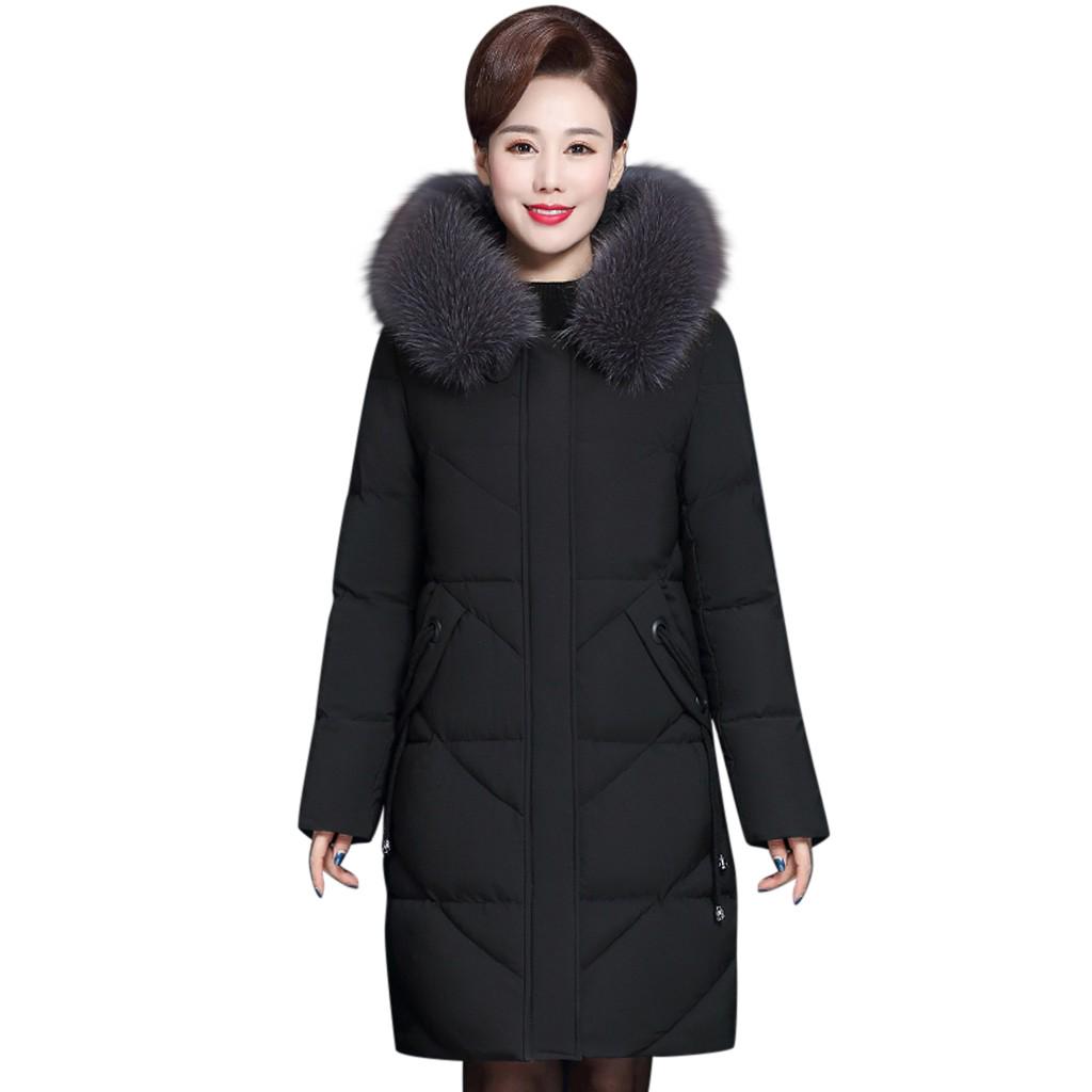 Buy REBA Hot Sale 2019 Women Solid Winter Middle-aged Warm Fur Hooded ...