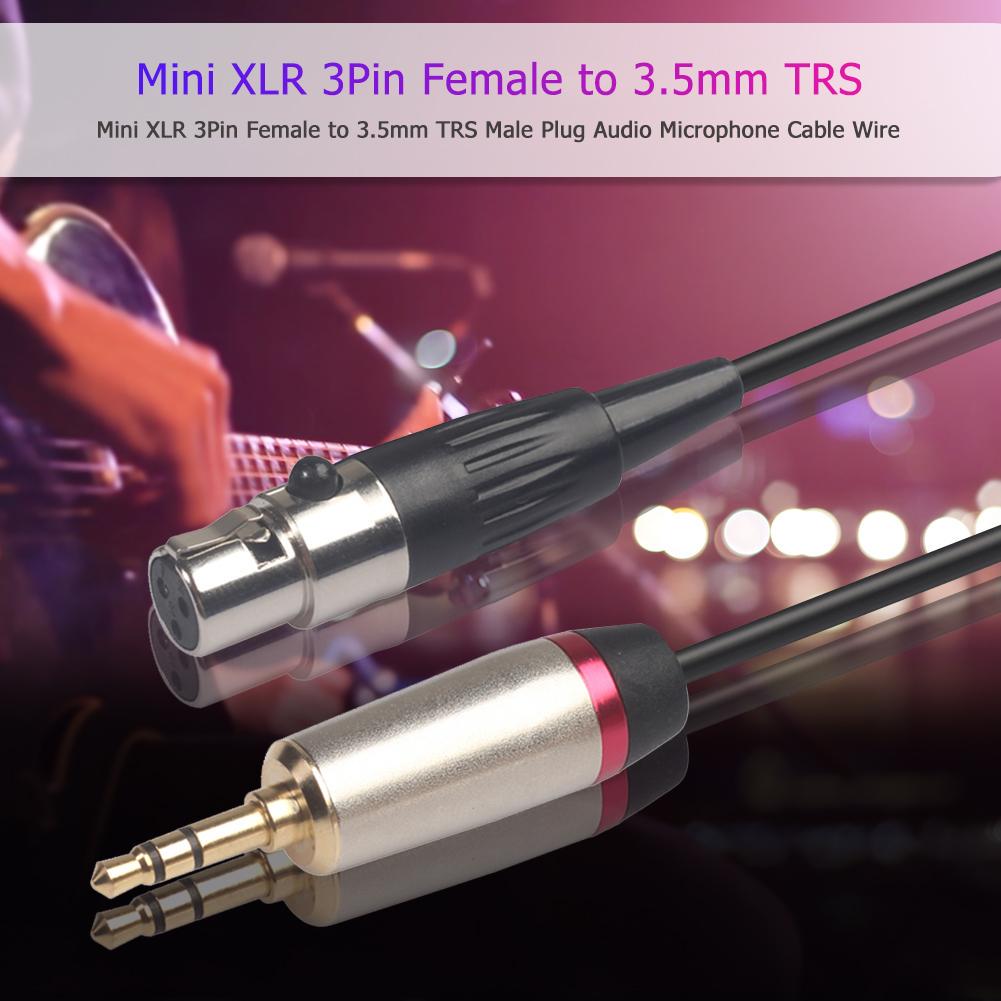 Mini XLR 3Pin Female to 3.5mm TRS Male Plug Audio Microphone Cable (0.3 ...