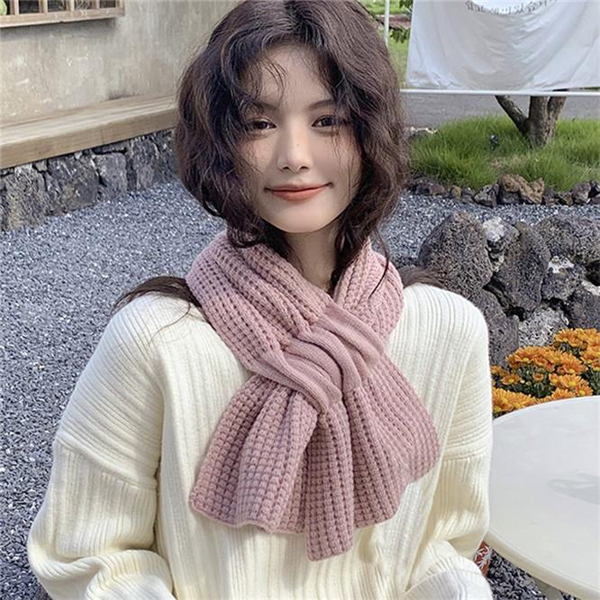 Satın alın Winter Warm Knitted Scarf Fashion Solid Color Neck Tie ...