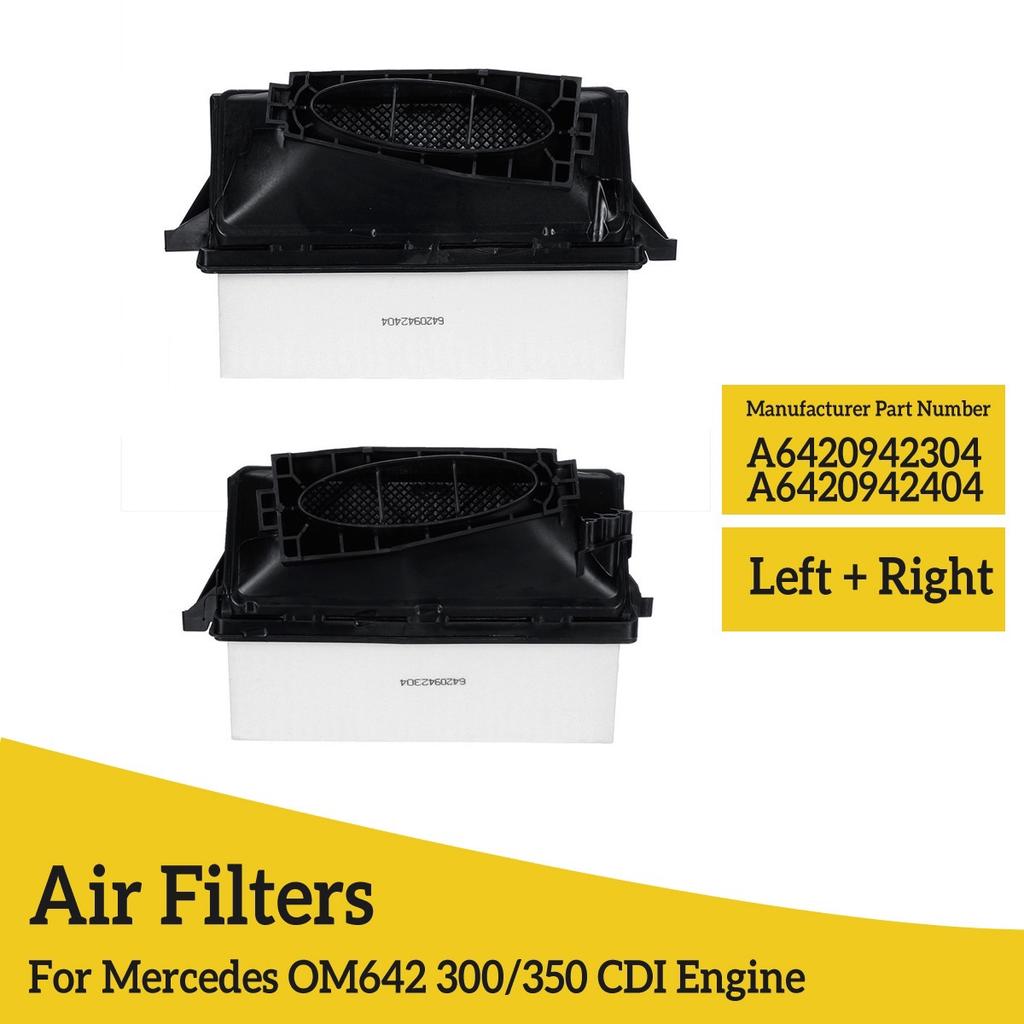 Buy 2pcs Left Right Air Filters For Mercedes 6420940000 A6420940000 ...