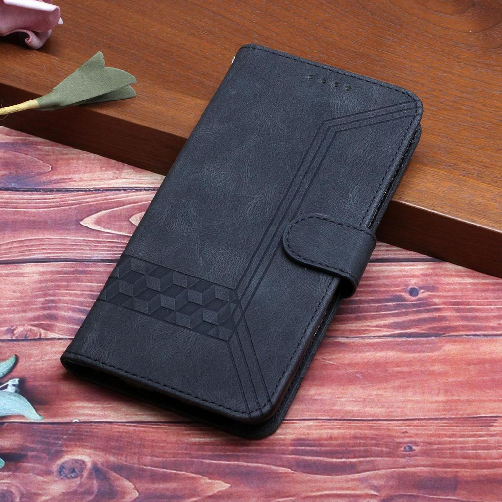 Роскошный кожаный чехол-кошелек для телефона с геометрическим узором и ...