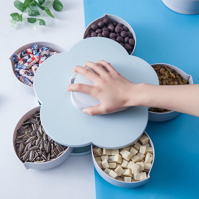 Buy Rotating Petal Fruit Snack Box Candy Dish with Covered ...