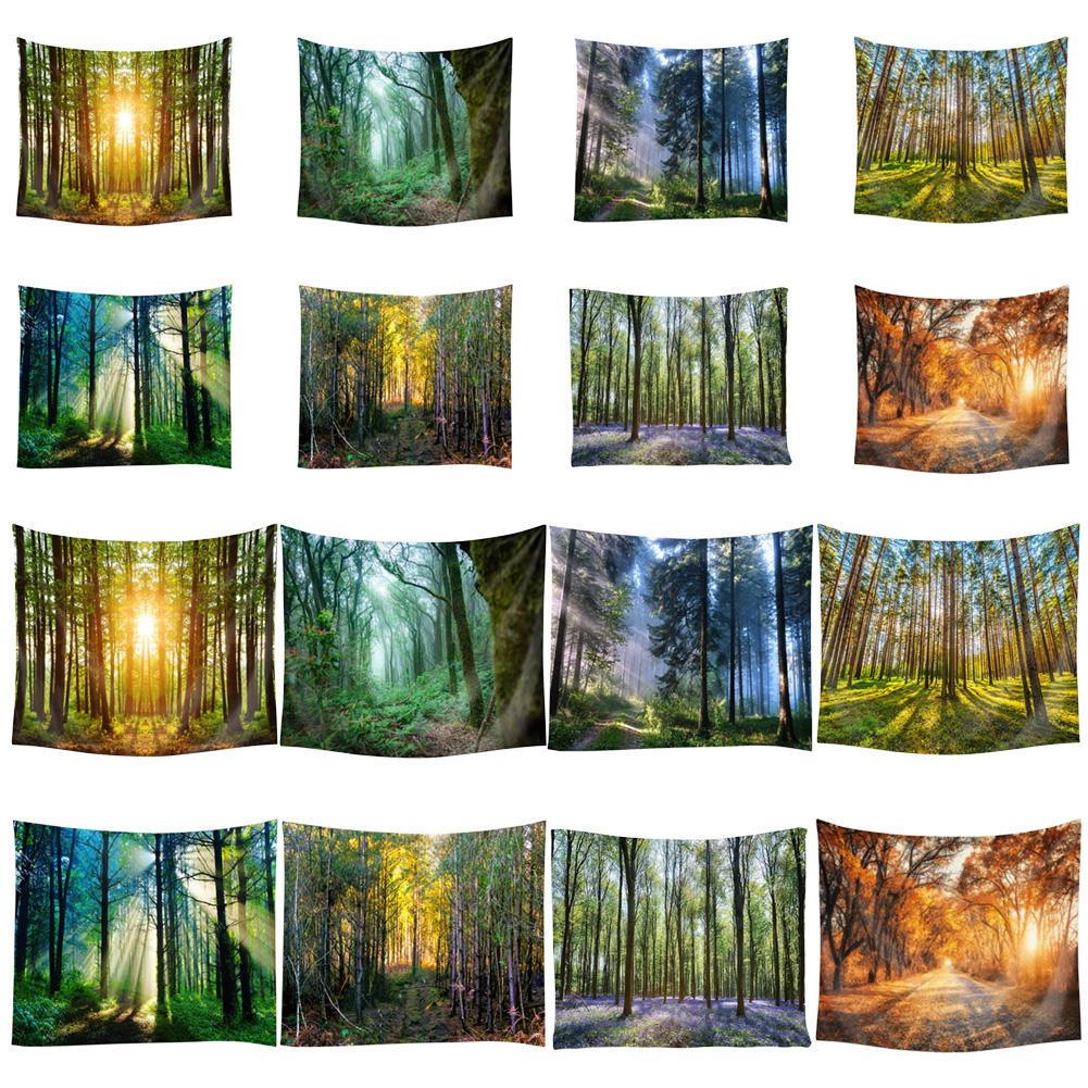 Buy Forest Tree Print Tapestry Travel Picnic Yoga Mat Carpet Home Art ...