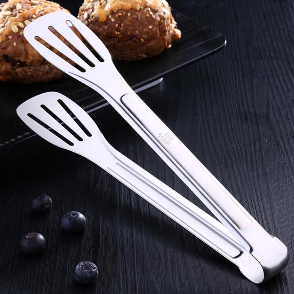 Kitchen Stainless Steel Cooking Tong Clamp Food Utensil BBQ Clip Tool ...