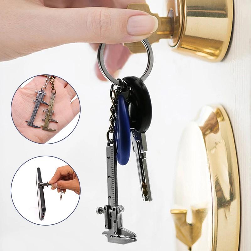 Buy Mini Vernier Caliper Key Chain Portable Tool Zinc Alloy Keychain ...
