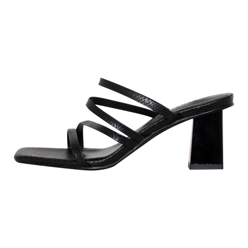 Buy FREE Women Solid Color Square Toe Party Sexy Narrow Band Sandals ...