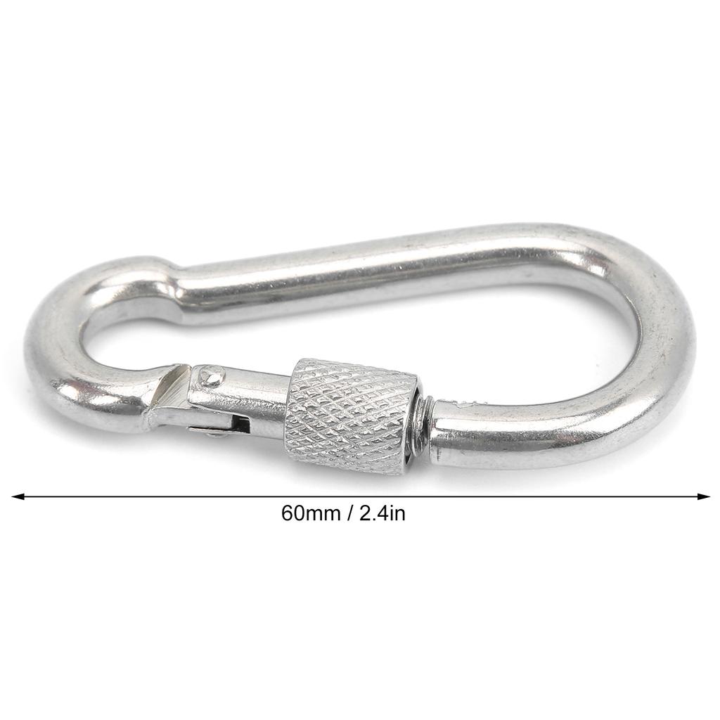 Buy 5pcs 60mm Locking Carabiner Clip Heavy Duty Spring Snap Hook with ...