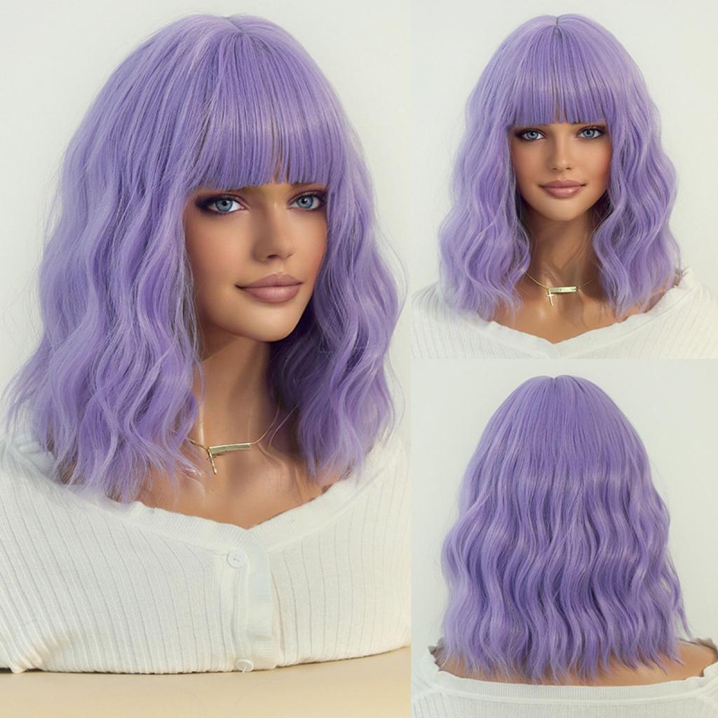 Köp Women's 37cm Multi Color Short Hair Short Curly Hair Full Cap ...