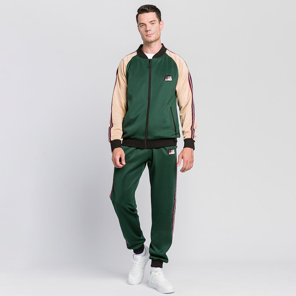 Buy Gyms Spring Male Jacket + Pants Casual Track Suit Men Sweatshirt ...