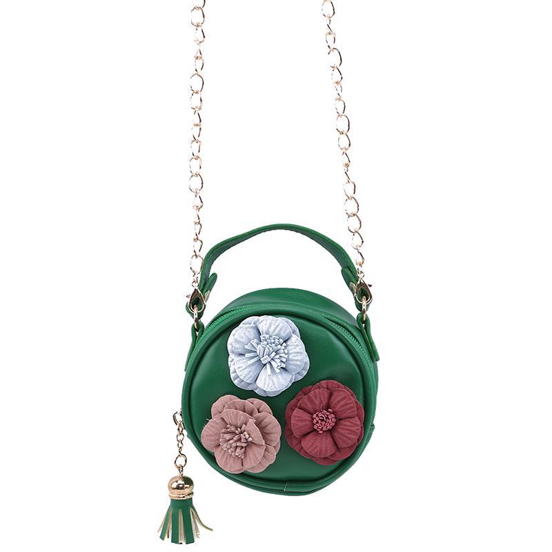Buy Autumn and Winter Small Round Bag Cute Flower Handbags Purse Simple ...