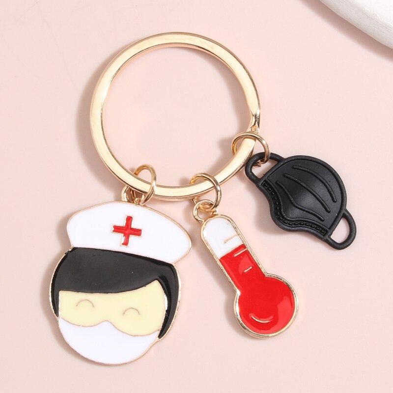 Buy New Doctor Keychain Nurse Thermometer Key Ring Medical Staff Key ...