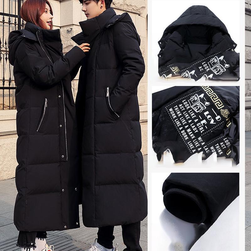 Buy Couple Down Jacket Mid-length Fashion Winter Men's and Women's ...