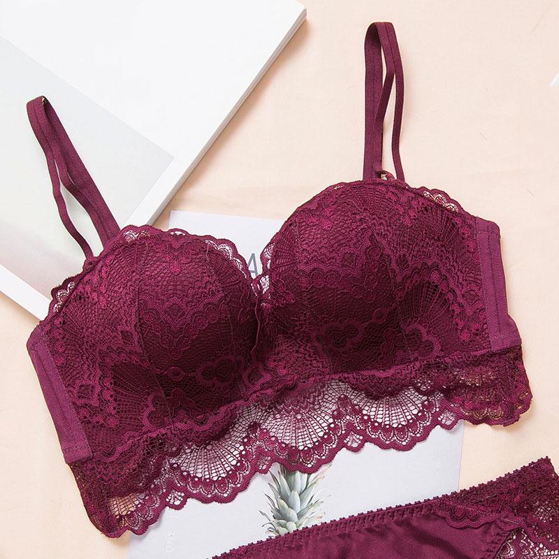 Sexy Lace Massage Bra Gather Comfortable No Steel Ring Adjustable ...