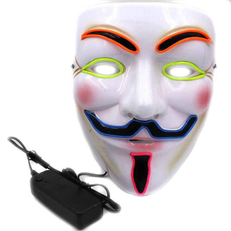Buy LED Mask Anonymous Hacker V FOR Vendetta Guy Fawkes Halloween ...