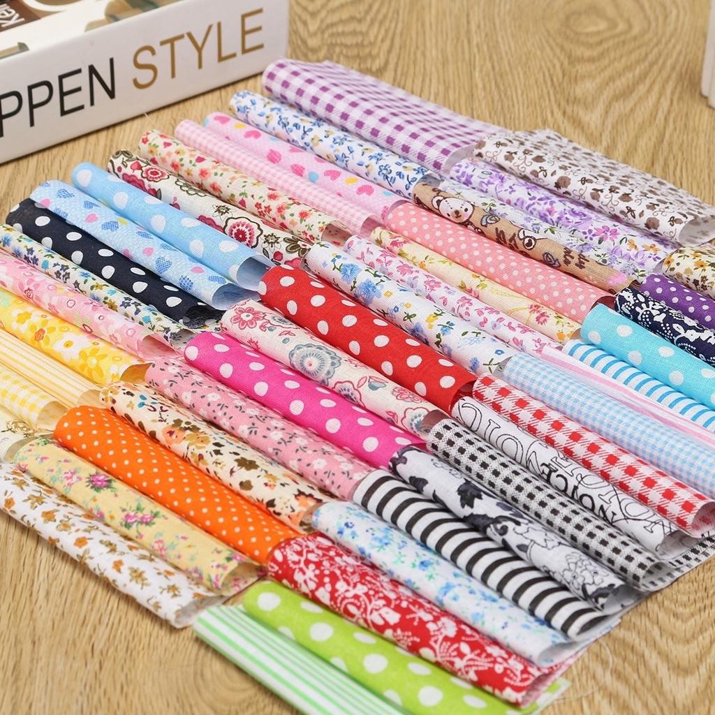 Buy 50pcs Cotton Fabric Printed Cloth Sewing Quilting Fabrics Patchwork ...