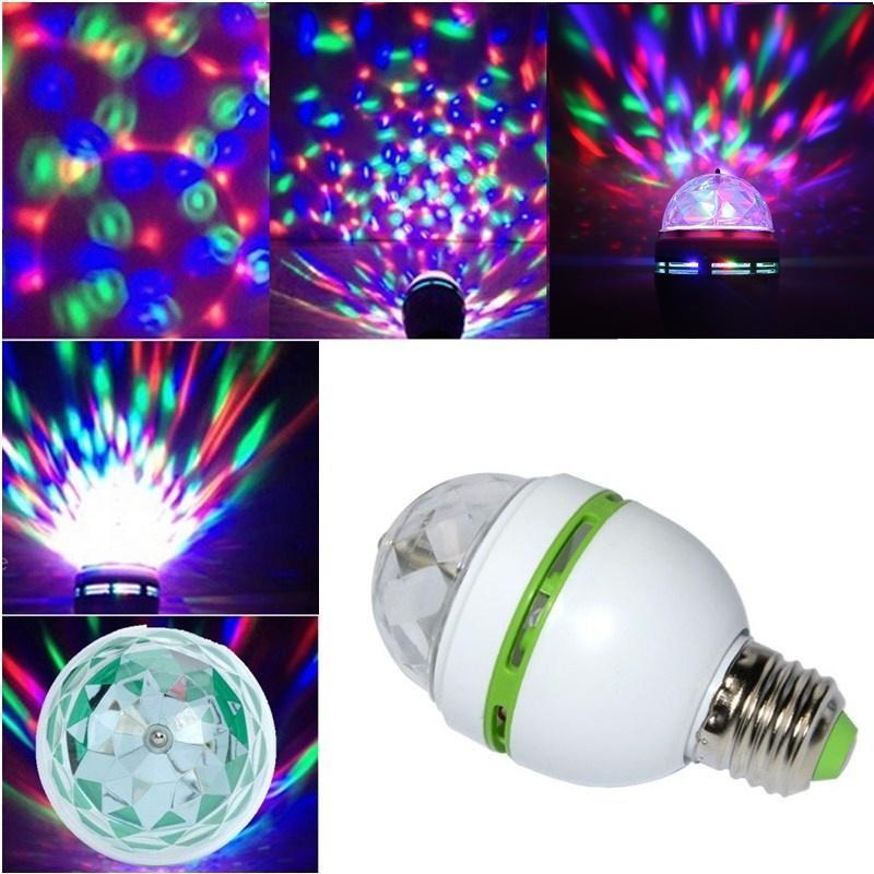 Buy E27 85-265V 110V 220V RGB Bulb Auto Rotating Stage Light LED Lamp ...
