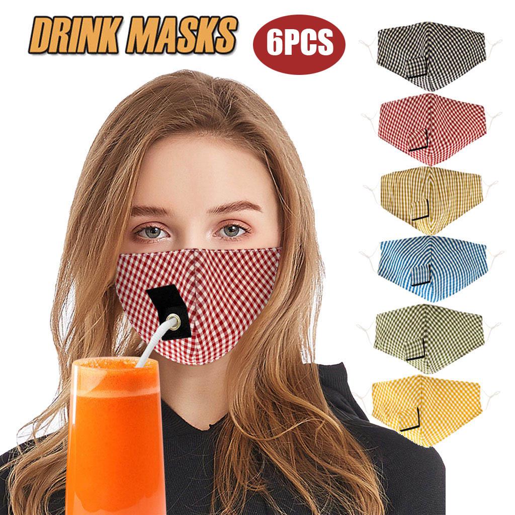 Buy Sawei 6PCS Adult Women Protect Anti-Fog Face Mask Drinking Mask ...
