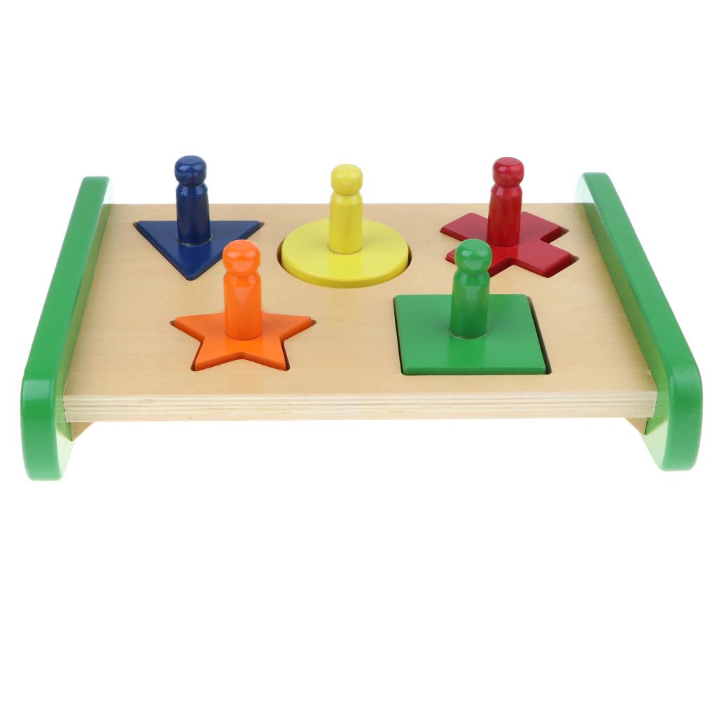 Buy Baby Toddler Montessori Toy Wooden Color Shape Sorting Board ...