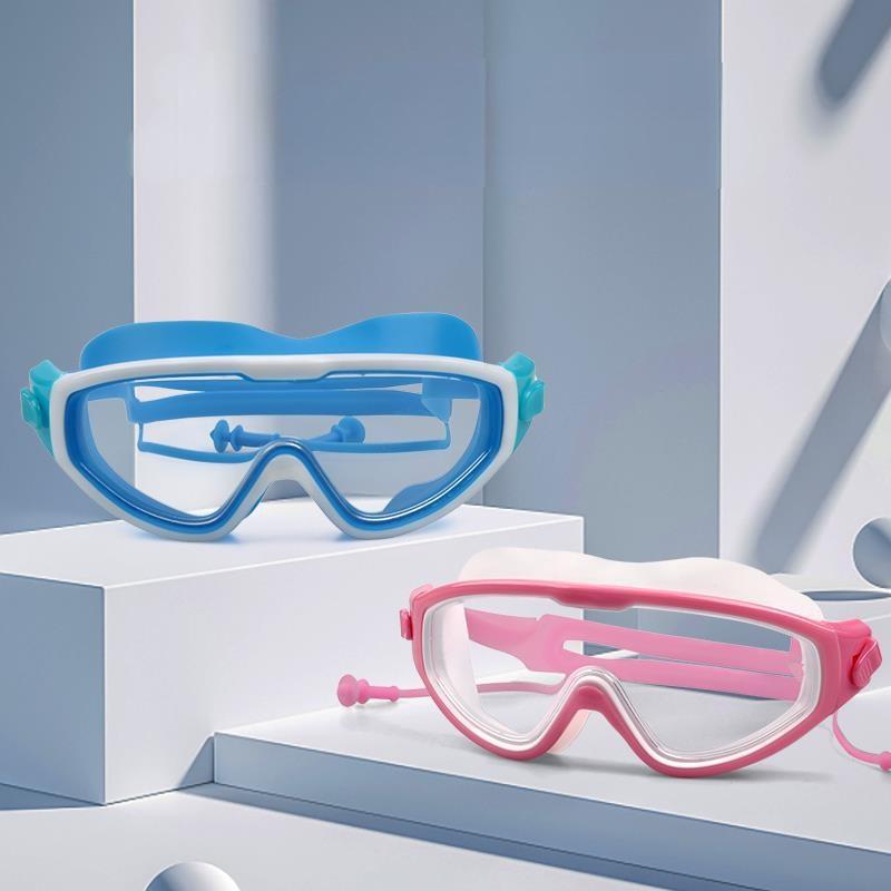 Buy Big Frame Kids Swim Goggles Anti Fog Wide View Swimming Gear for ...