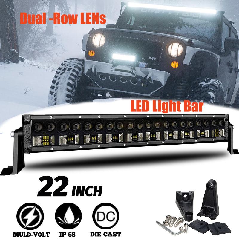 Buy 22 inch LED Light Bar Dual Row Spot Flood Combo Work Light Bar Spot ...