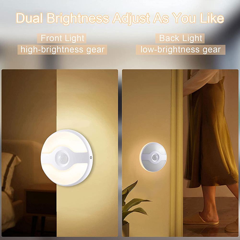 2pcs LED Induction Night Light Rechargeable Motion Sensor Lamp Closet ...