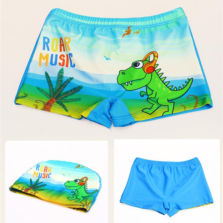Cheap 1 Set Of Boys' Cartoon Swim Trunks And Swim Cap | Joom