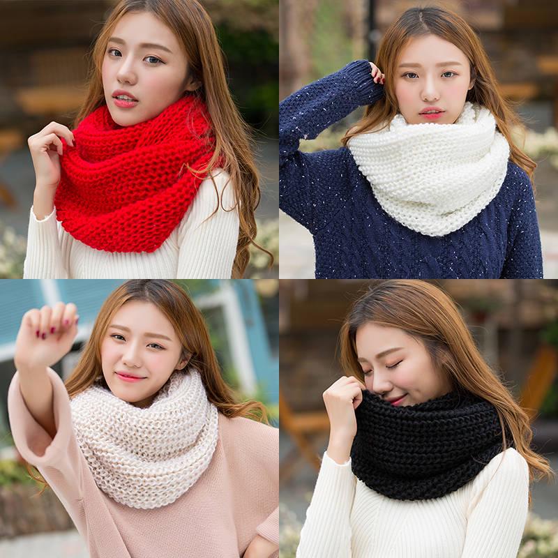Buy Women Winter Knitted Crochet Long Snood Tube Scarf Shawl Neck Scarf ...