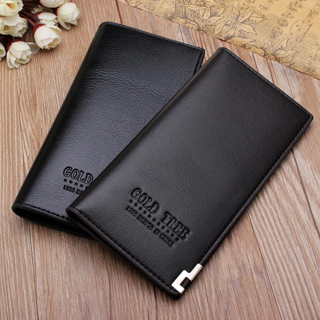 Buy Fashion Men Leather Wallet Bifold Long Clutch Credit Card Coin ...