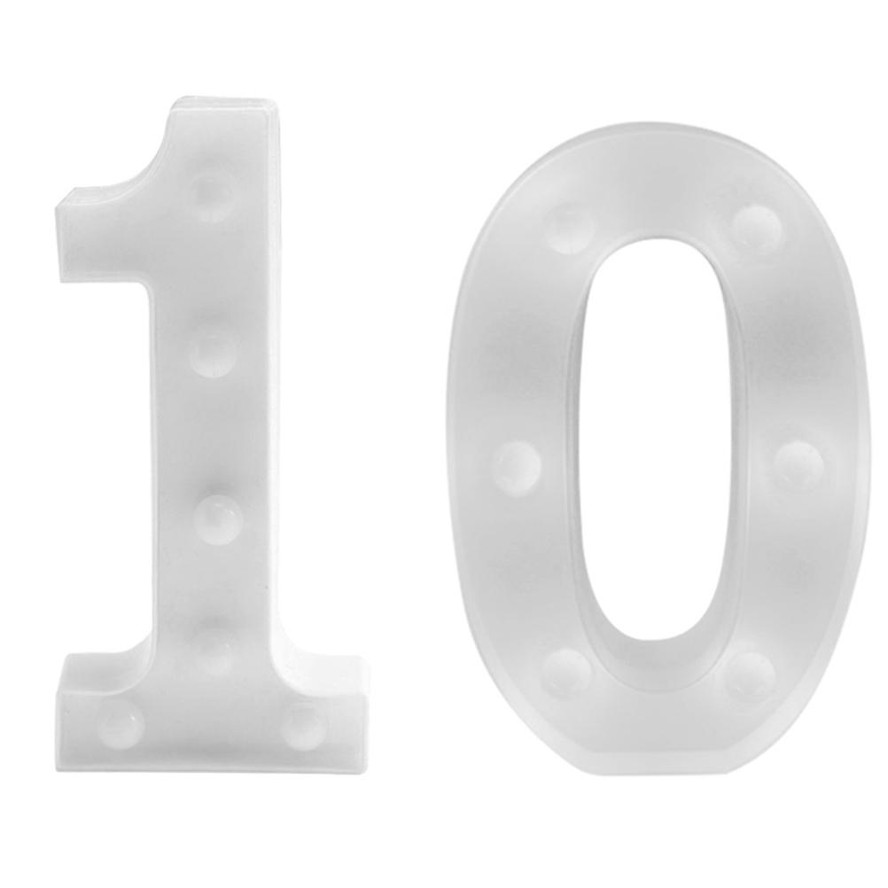 Buy 2 Pcs Number LED Lights Battery Powered Warm White Light Up Number ...