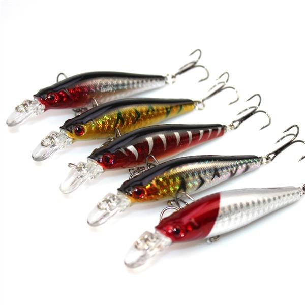 Buy 5pcs 8cm Fish Shaped Artificial Lures Hook Fishing Accessories ...