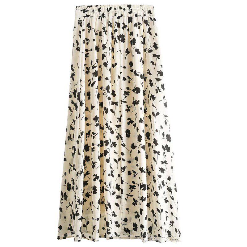 Buy Spring Summer A- Line Skirt Skirt Lady Floral Print High Waisted ...