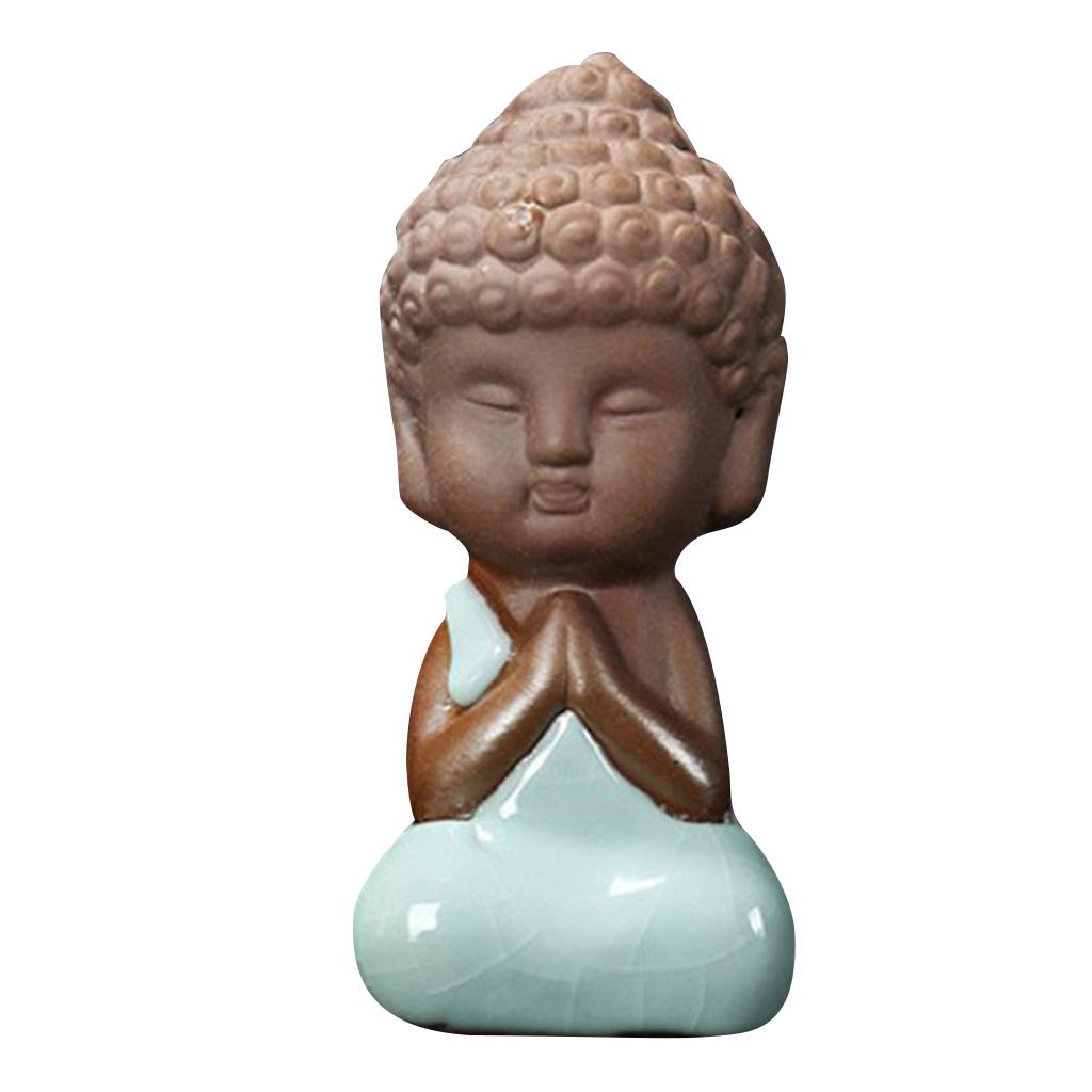 Traditional Little Buddha Statue Tea Pet Decoration on Tea Tray ...