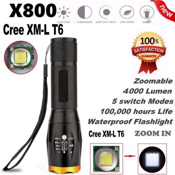 G700 X800 LED Tactical Military XM-L T6 Flashlight Torch Waterproof ...