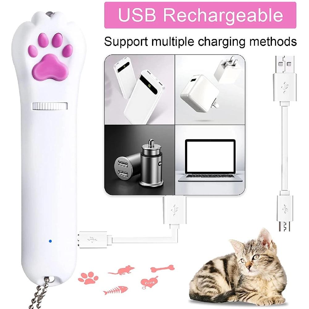 Buy Interactive Pet Cat Laser Toy LED infrared USB Rechargeable 5 ...