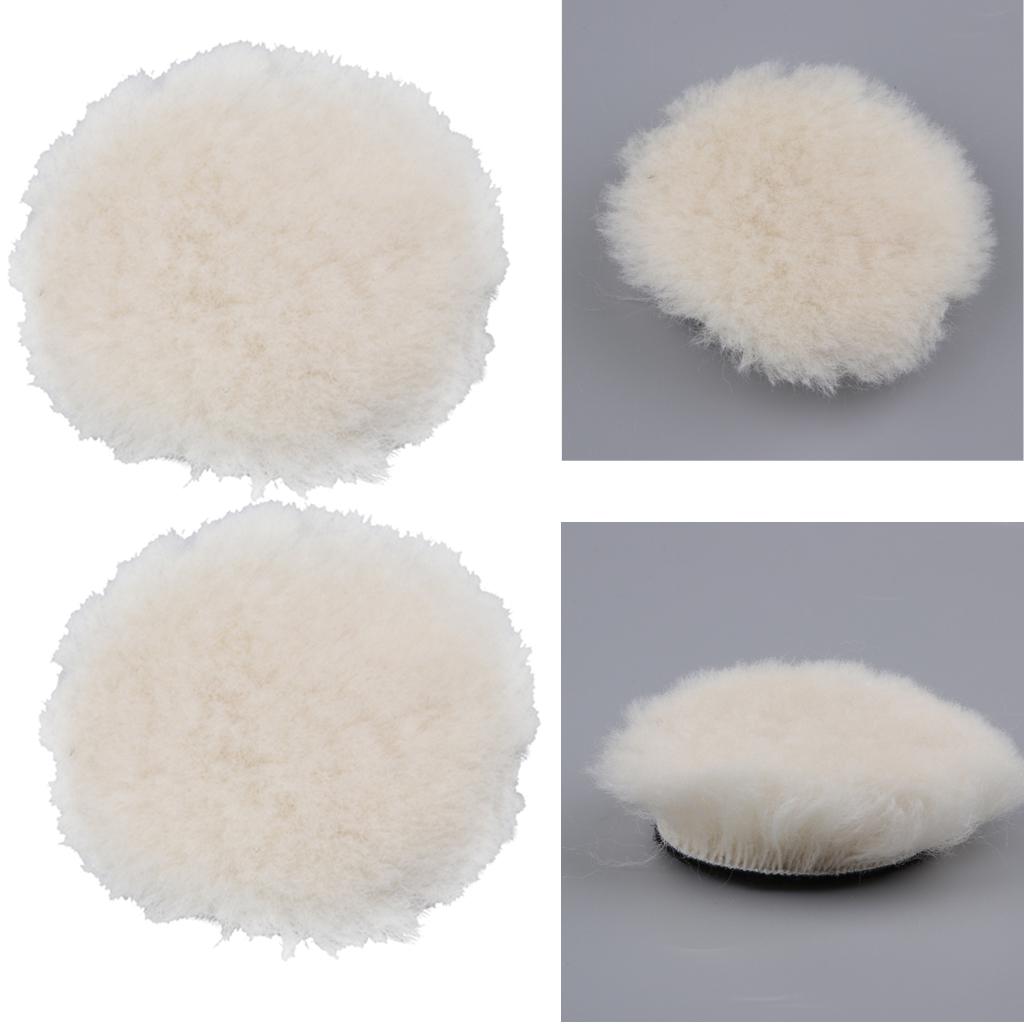 Buy 2pcs Wool Hook and Loop Back Polishing Pad Grip Buffing Bonnets 3 ...