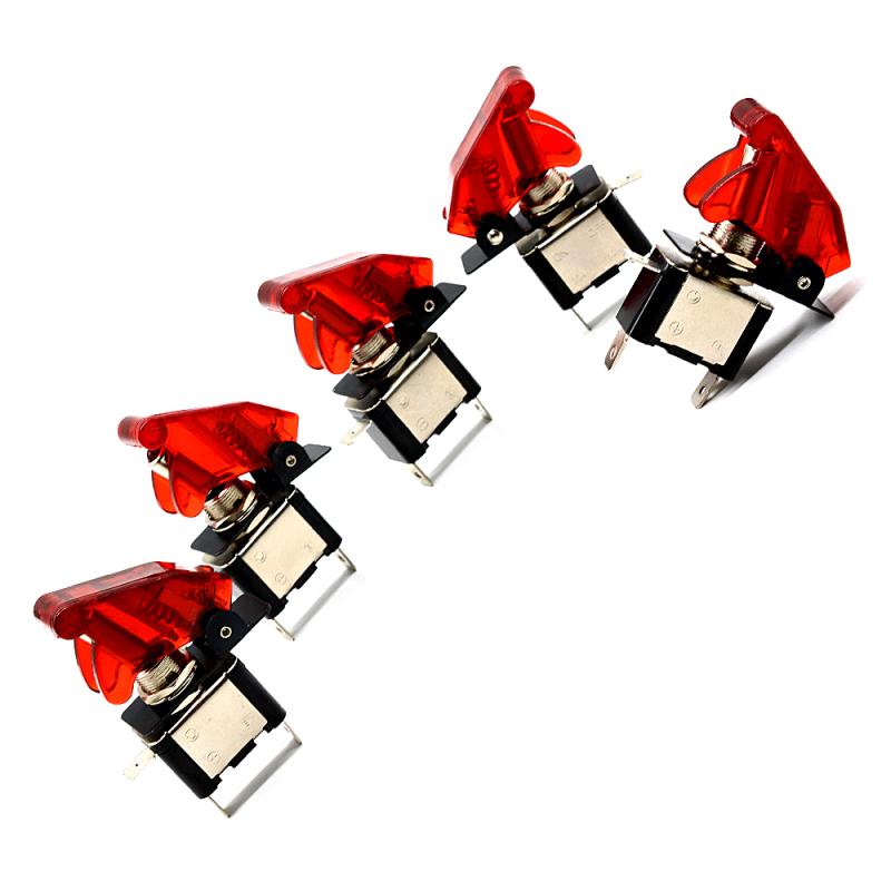 Buy CH 12V Car Refit LED Toggle Switch with LED Protective Cover - 5PCS ...