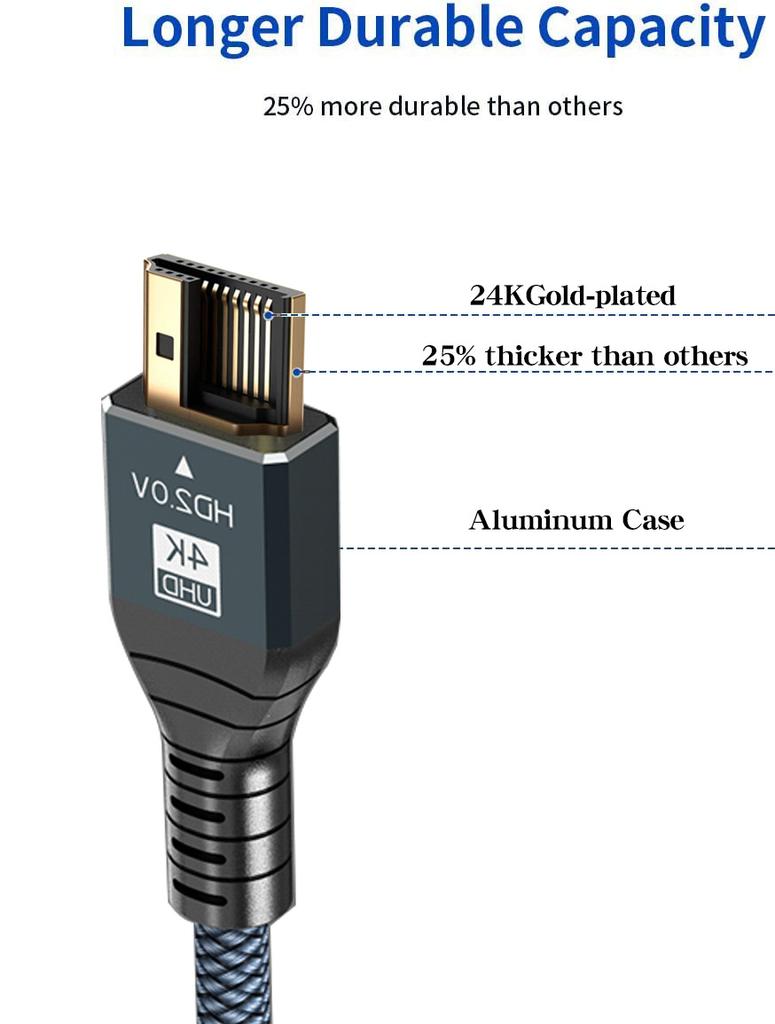 Cheap HDMI cable aluminum alloy nylon braided high-quality 4K60 TV ...