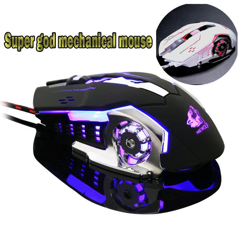 Buy Free Wolf Mouse Wired Game Desktop Mechanical Silent Silent Cf ...