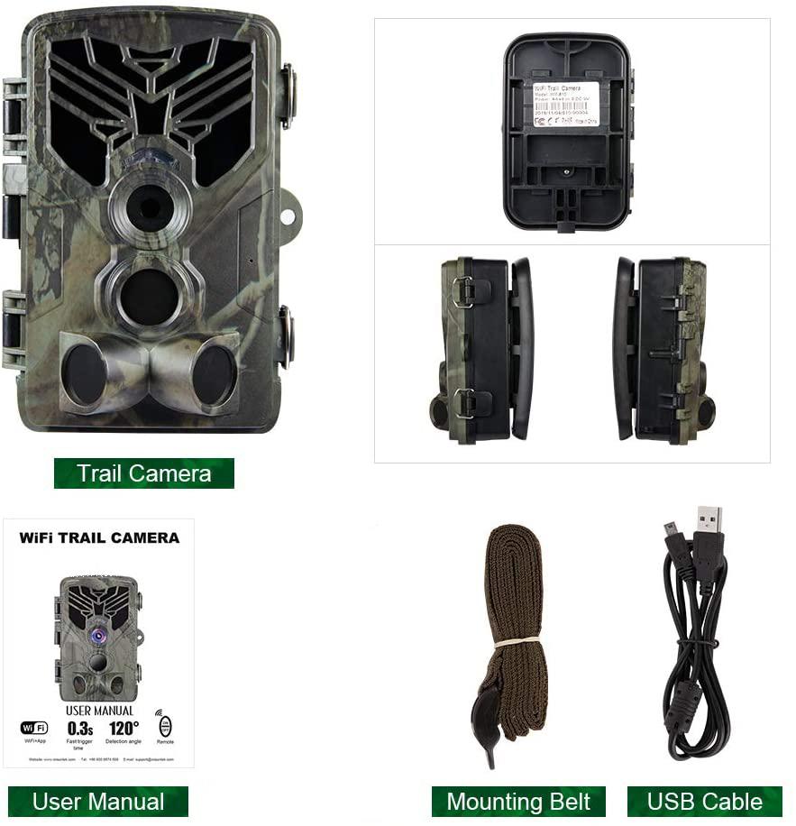 Wifi Trail Game Camera 20MP 1080P Wireless Hunting Camera 940nm IR LED ...