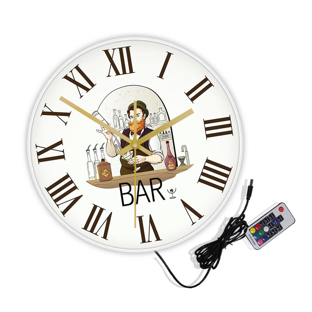 Cheap Bartender Vintage Roman Numerals Wall Clock Barman Shaker Drink ...