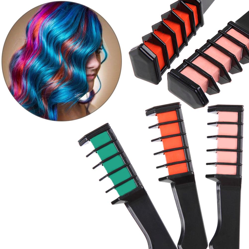 💰Kjøp Non-toxic One-Time Mini Hair Color Comb Dye Hair Chalk Cream ...