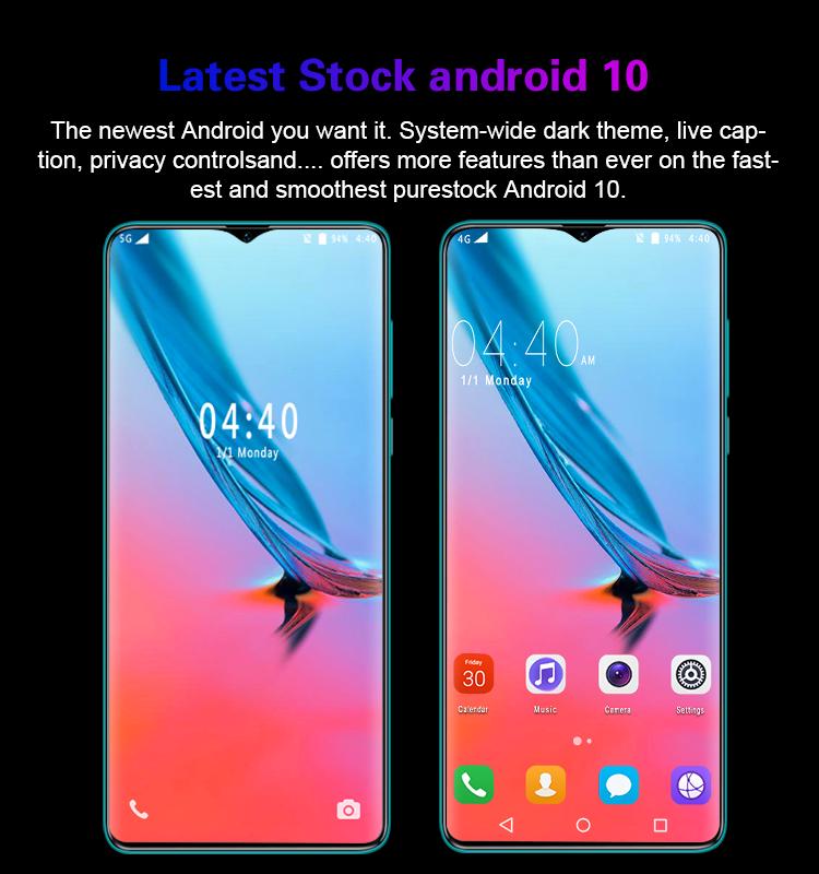 Buy 6.7inch Full Display Android 10.0 Dual SIM Card Phones 8GB RAM ...