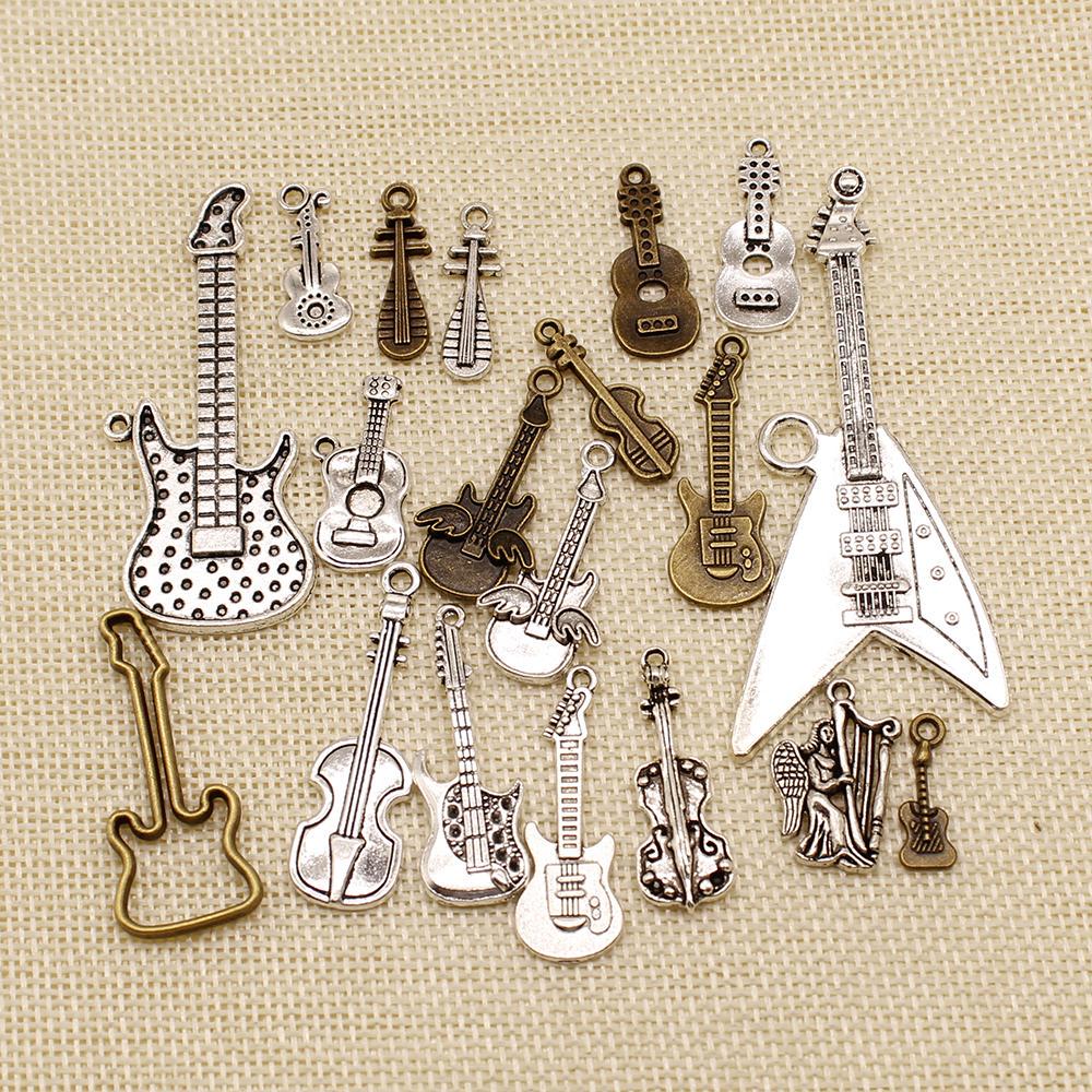 Buy 10 Pieces Musical Instrument Charms Mix Charm Pendant Metal ...