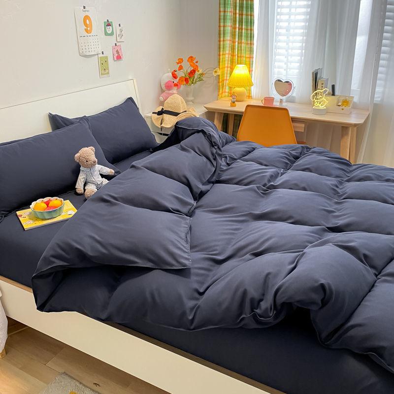 Cheap Solid Bedding Set Soft Flat Sheets Duvet Quilt Cover Pillowcase ...