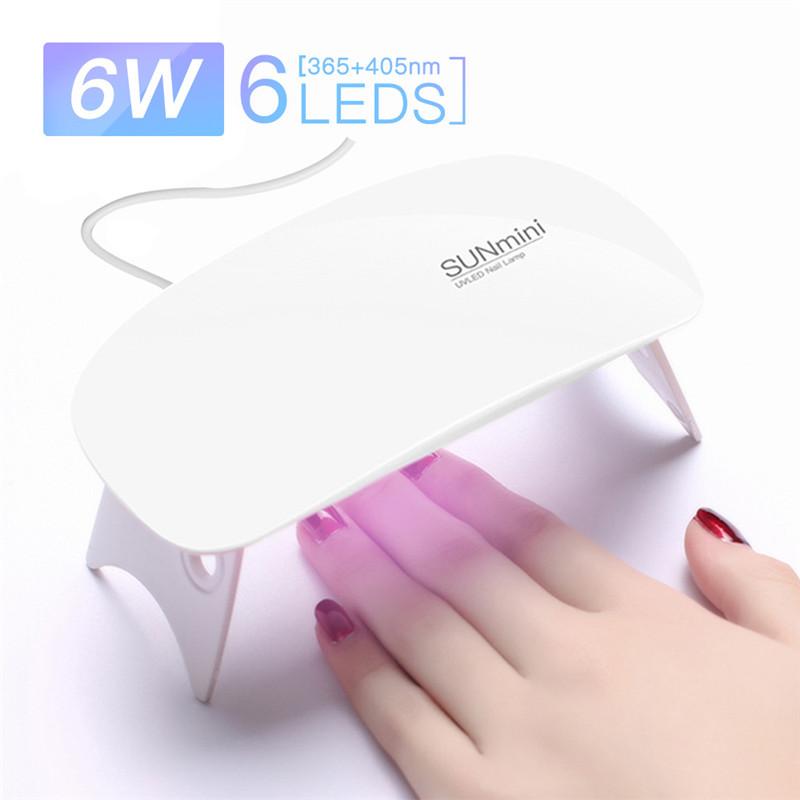 Buy Sunmini 6W Nail Lamp LED Light Mini Portable Nail Dryer Gel Nail ...