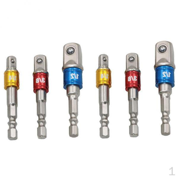 Socket Bit Adapter Drill Nut Driver Bar 6pcs 1/4'' 3/8'' 1/2'' uygun ...