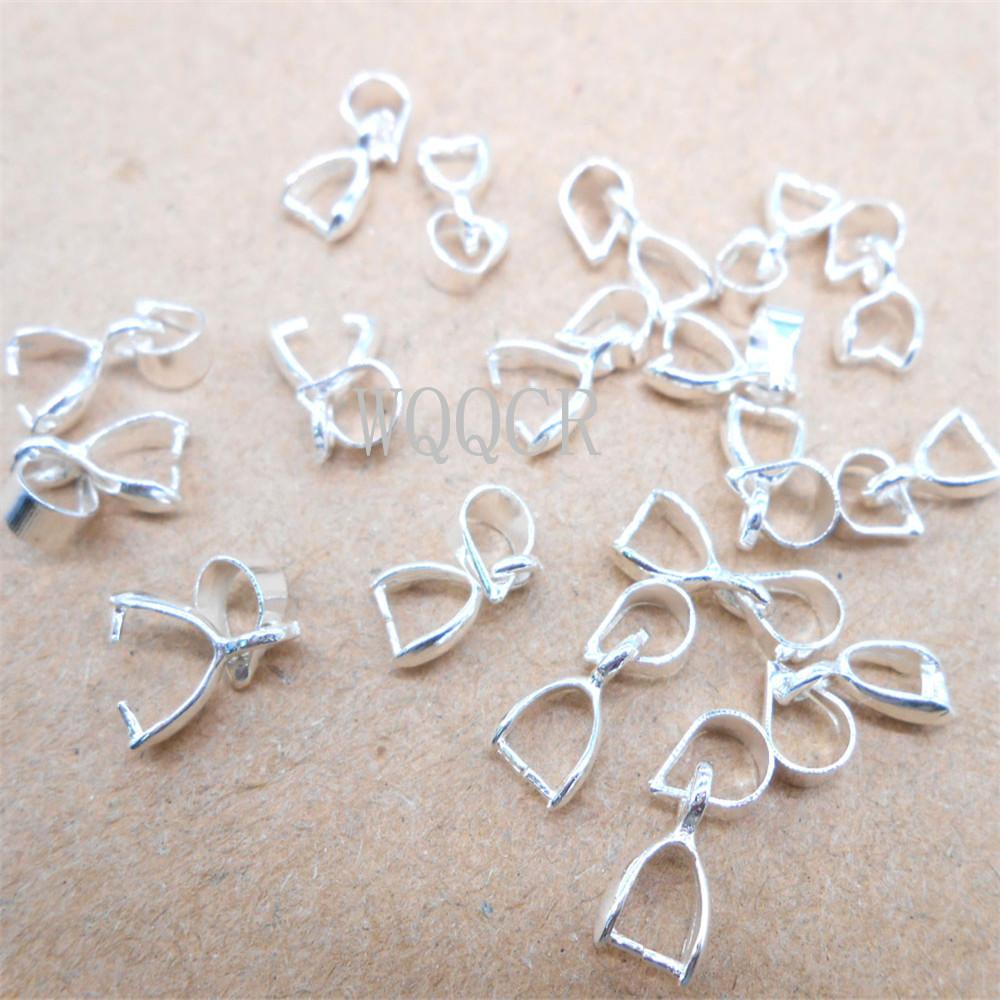 Cheap 20PCS 925 Silver Pendant Clip Connector Pinch Bail Clasp For DIY ...