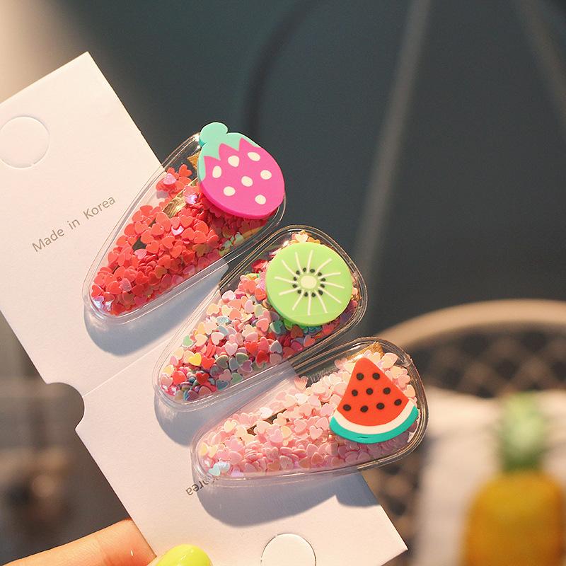 Korean Style New Baby Color Quicksand Hairpin Transparent Children's ...